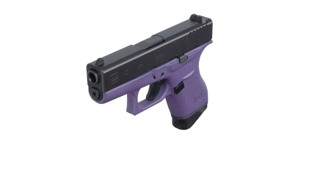 GLOCK G43 USA 9MM 3.4'' 6-RD PURPLE & ELITE BLACK PISTOL on www.Gun.Rodeo